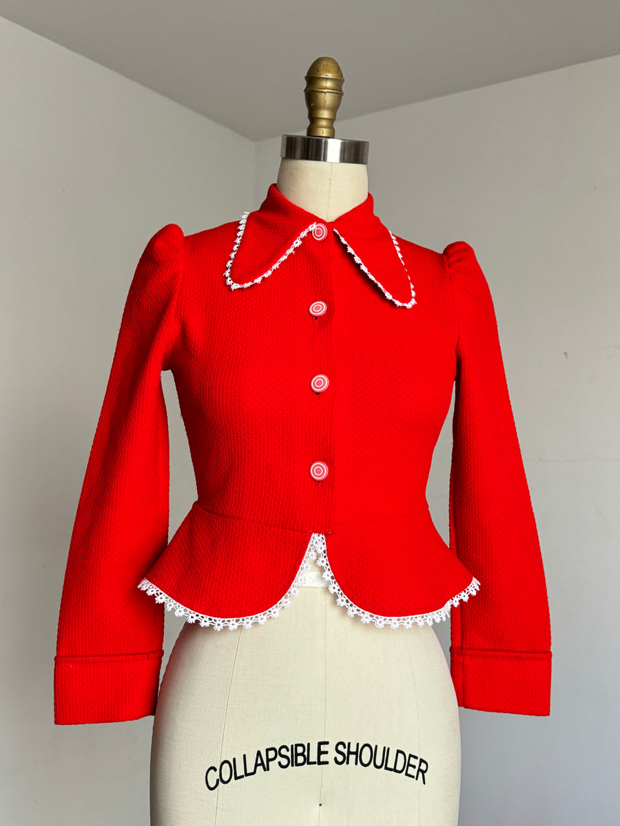 vintage 1970s cropped red jacket {xs} – Trunk of Dresses